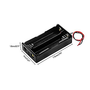 Aokin 4pcs 18650 Battery Holder Bundle with Wire 18650 Battery Holder Case 3.7V, 1/2/3/4 x 3.7V Series DIY Battery Storage Boxes, 1/2/3/4 Slots Black Plastic Batteries Case for 18650 Battery