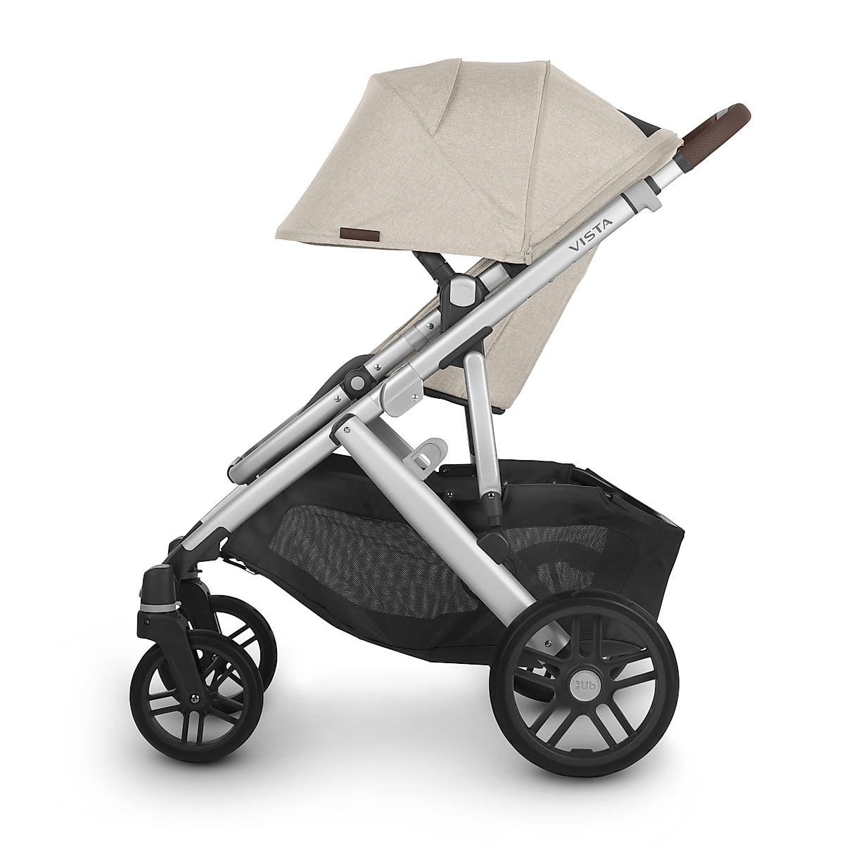 Vista V2 Stroller- Declan (Oat Melange/Silver/Chestnut Leather) + MESA V2 Infant Car Seat - Jake (Charcoal)
