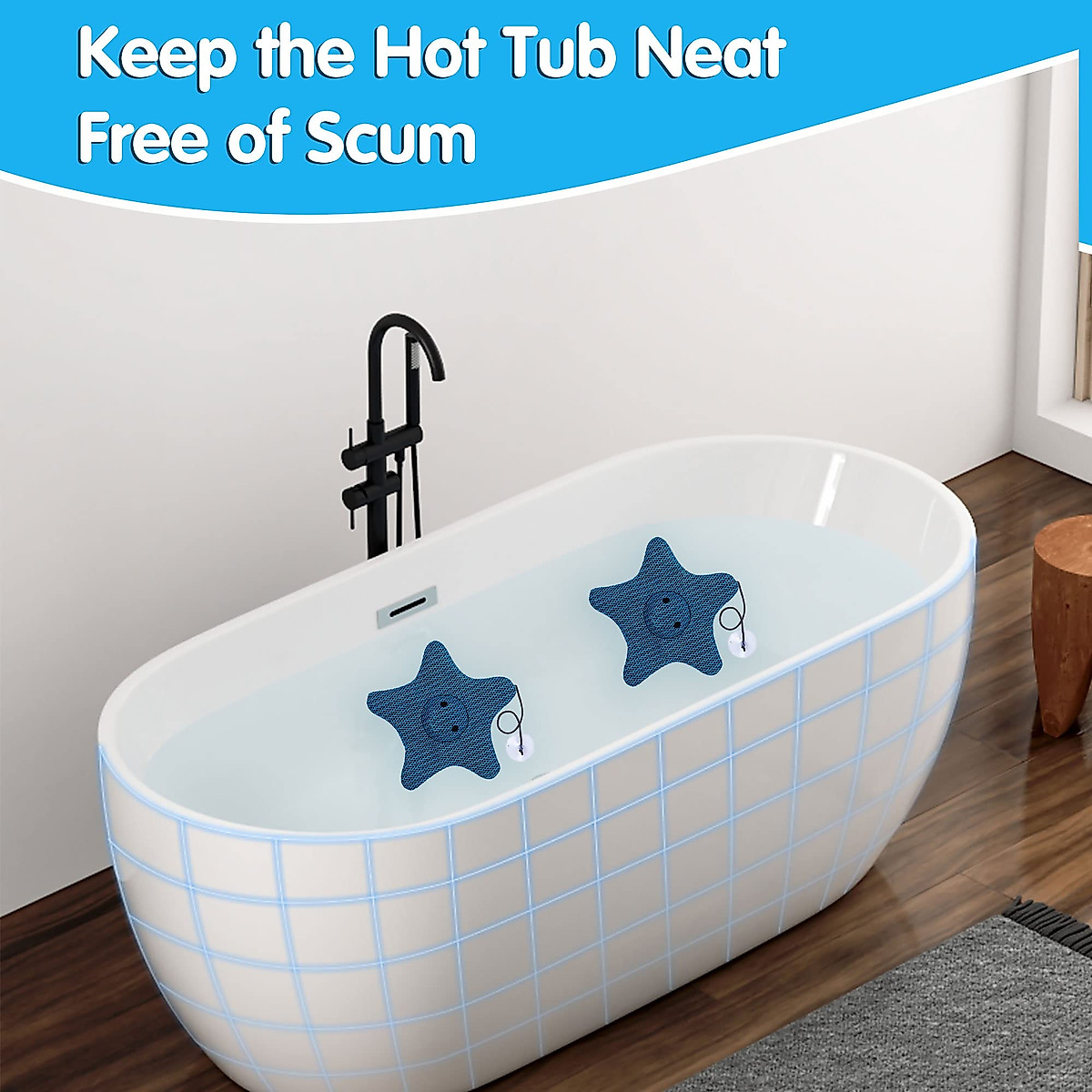 Hot Tub Scum Absorber, 2 Pack Scum Turtle Hot Tub Cleaner Hot Tub Sponges to Soak up Oils- Must Have Hot Tub Accessories for Adults Hot Tub Scum Sponge- Keeps Your Hot Tub Water Clean and Clear