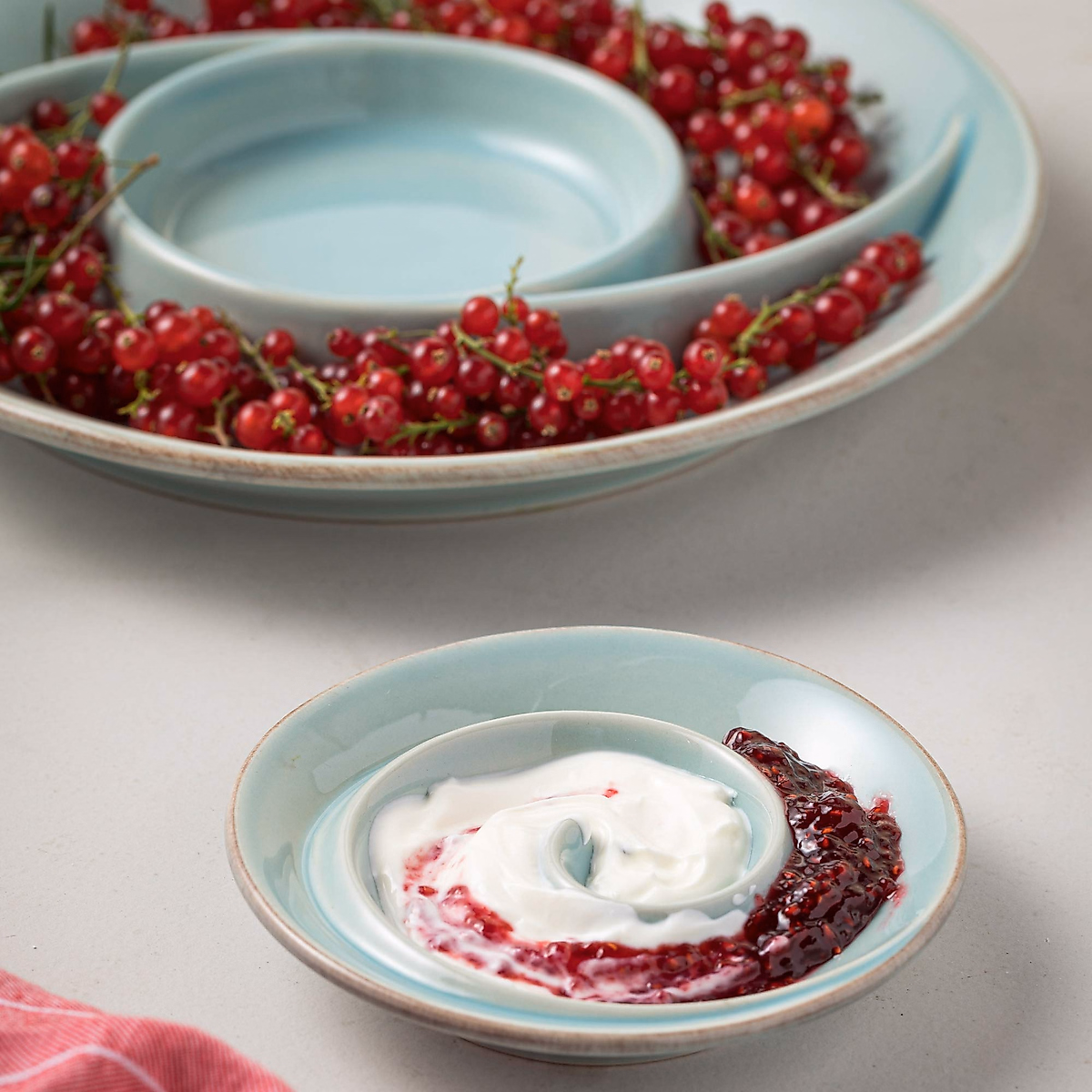 Casafina Ceramic Stoneware 13" Chip And Dip - Cook & Host Collection, Robin's Egg Blue | Microwave & Dishwasher Safe Dinnerware | Food Safe Glazing | Restaurant Quality Serveware