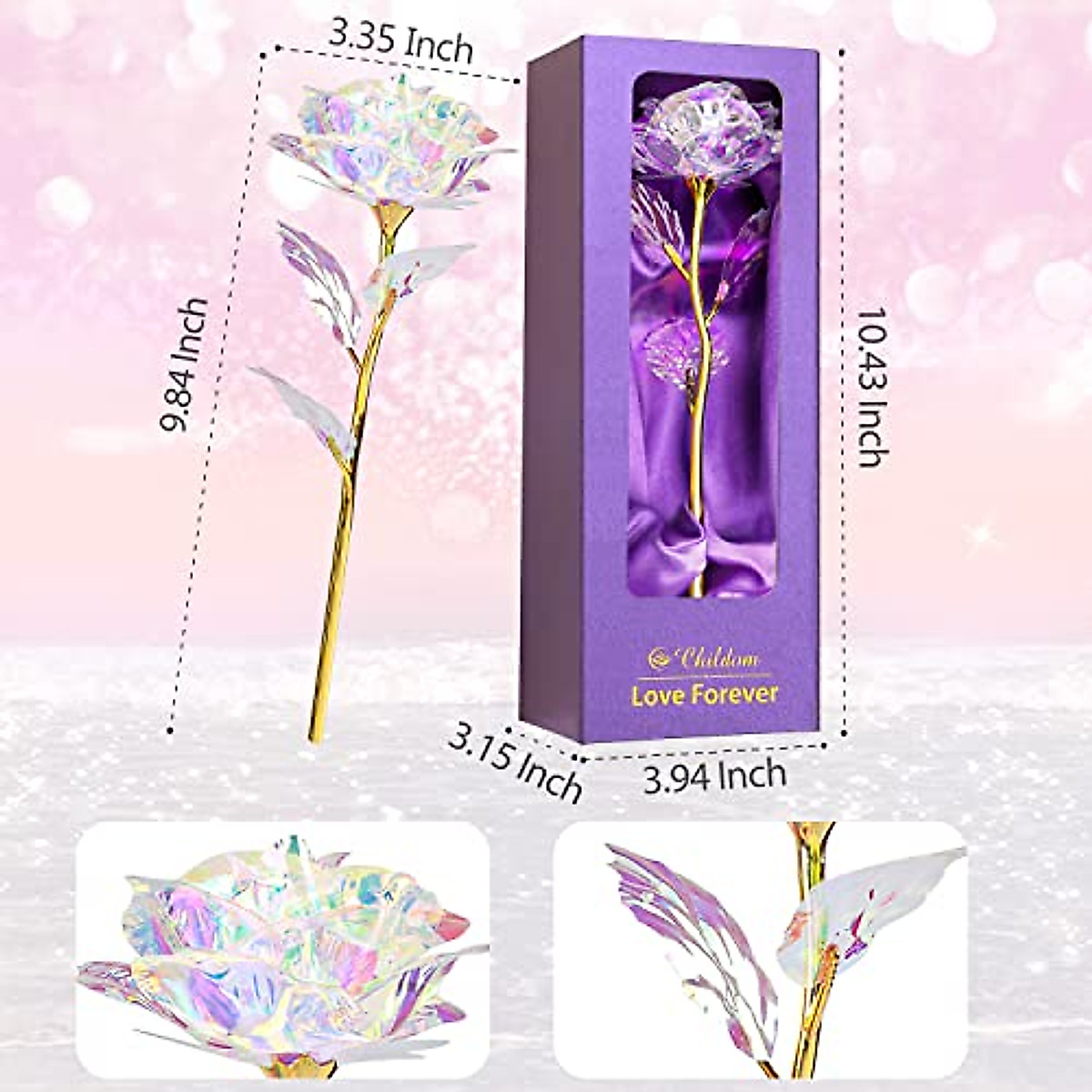 Mom Birthday Gifts for Women, Rose Flower Gifts for Her,Women Gifts from Daughter Son, Christmas Rainbow Rose Flower Gift,Mom Gifts for Mothers, Wife,Teen Girls,Grandma,Anniversary