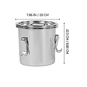 jojofuny Stainless Steel Rice Bucket Grain Storage Bin Rice Dispenser Container Bacon Grease Container Milk Bucket Can for Rice Dry Foods Flour