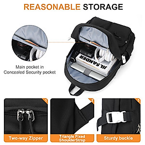 weradar Black School Backpack For Women Men,Aesthetic College Backpack With Lots of Pockets,Lightweight High School Bag For Teens Girls Boys,Cute Bookbag