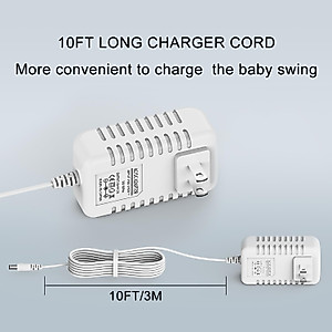 Replacement Charger for Fisher Price/Ingenuity Baby Swing, 6V DC/AC Power Charging Cord 10Ft