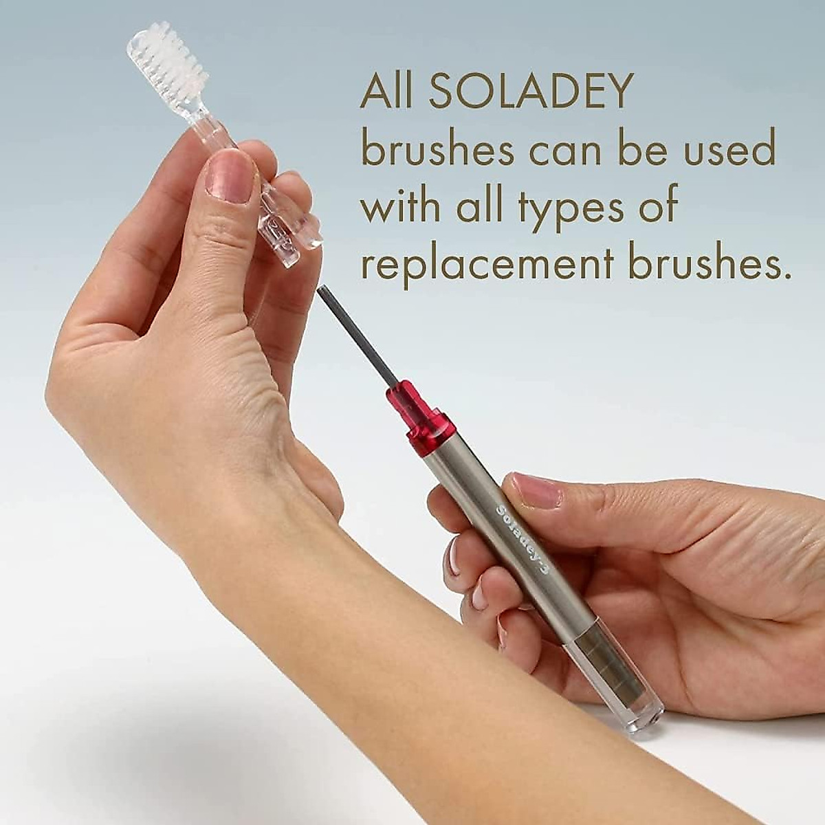 SOLADEY 3 Ionic Toothbrush, Solar Panels and TiO2 Semiconductor ( Medium Blue ),Ready to use Soladey Ionic Toothbrush