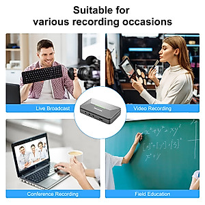 Newmowa 1080P Audio Video Capture Card, USB 3.0 HDMI Video Capture Device for Gaming Teaching Live Streaming Video Recorder, Compatible with Windows Mac OS System OBS Zoom