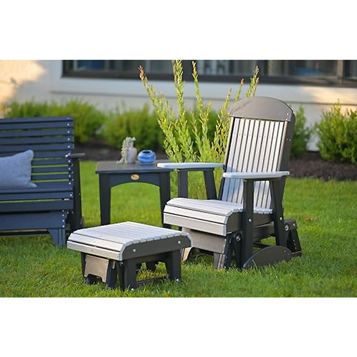 LuxCraft Poly Glider Footrest Ottoman (Black)