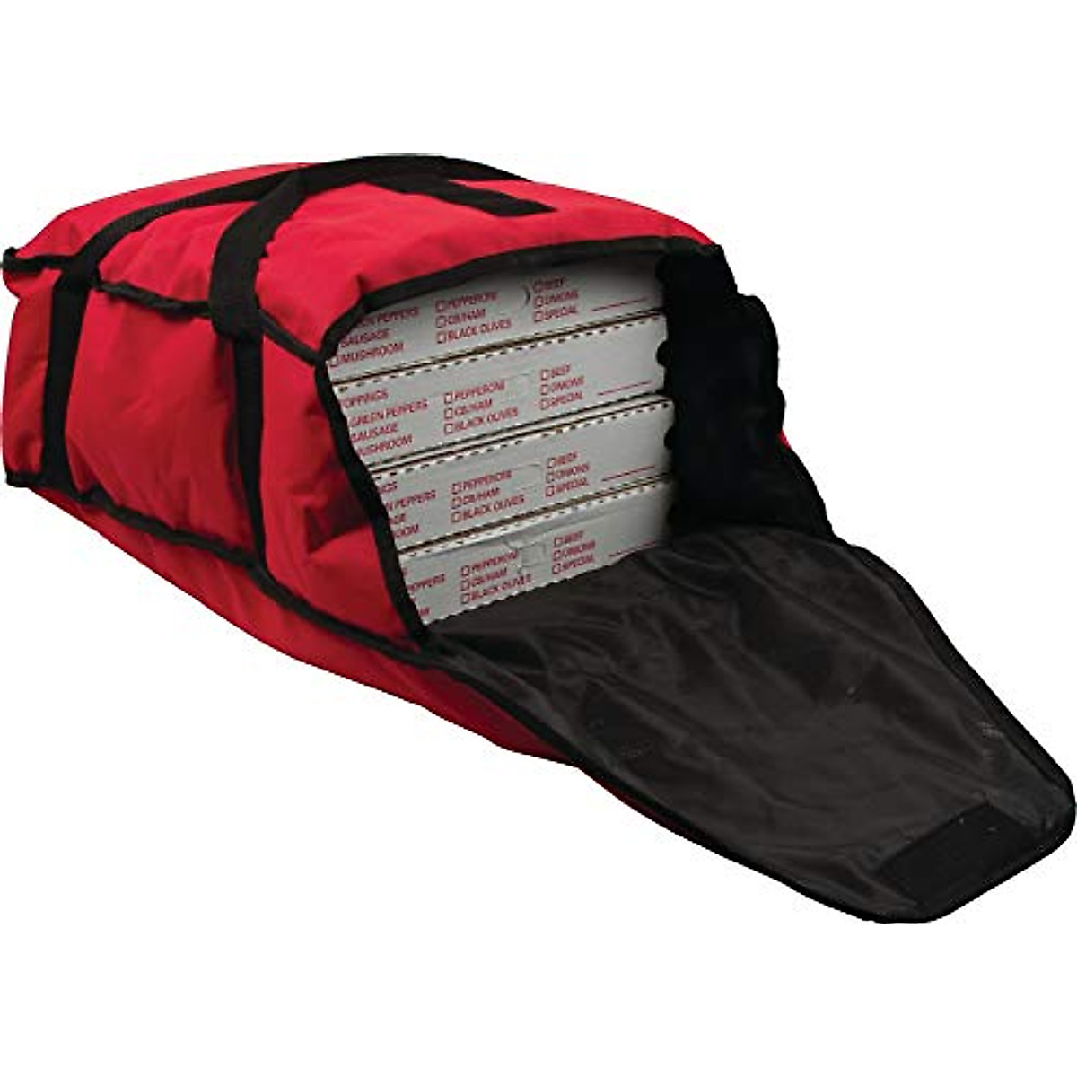 Carlisle FoodService Products PB17 Commercial Insulated Pizza/Food Delivery Bag, 5" H x 16.5" W x 17" D, Red
