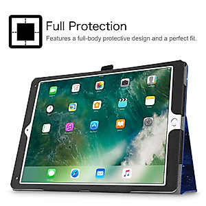 Fintie Folio Case for iPad Pro 12.9 (2nd Gen) 2017 / iPad Pro 12.9 (1st Gen) 2015 - [Corner Protection] Premium PU Leather Smart Stand Protective Cover with Auto Sleep/Wake (Starry Sky)