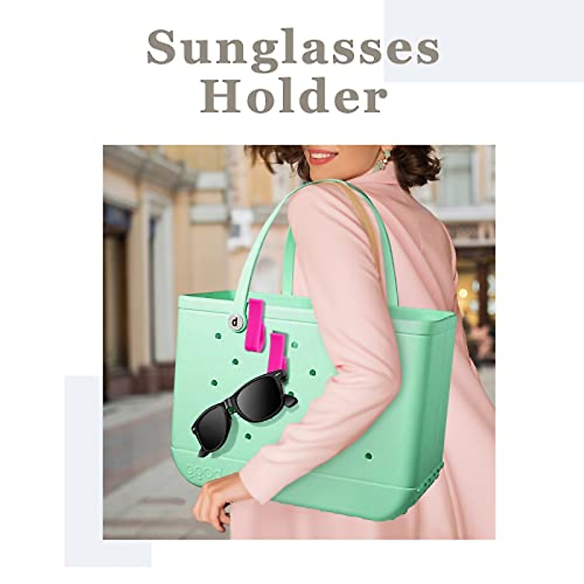 Cup Holder Hooks Accessories for Bogg Bags,2Pcs Insert Holder Charm Accessory Organize Valuables on Bag,Bogg Bags Decordation (Pink)