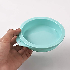 Newk Silicone Round Cake Mold, 6 Packs 4 Inch Silicone Disc Like Mold for Baking Cake, Resin Coaster, Layer Cakes, Cheese Cakes, Rainbow Cakes – 4"