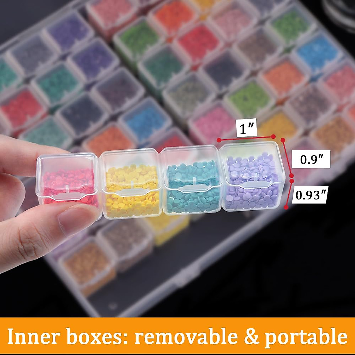 RJ-Sport Dual-Sized Diamond Art Storage Containers with 28 Small & 15 Mid-sized Grids to Keep Small Items Separated & Organized