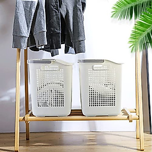 Neadas 42 L Plastic Laundry Hamper with Handle, Large Plastic Storage Basket, 4 Pack