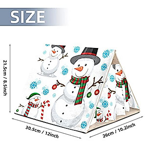 enheng Small Pet Hideout Cute Christmas Snowman on White Background Hamster House Guinea Pig Playhouse for Dwarf Rabbits Hedgehogs Chinchillas