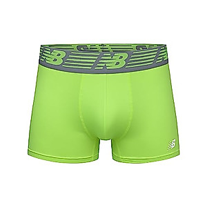 New Balance Men's 3" Boxer Brief No Fly, with Pouch, 3-Pack,Hi Lite/Steel/Vintage Indigo, Small (29"-31")