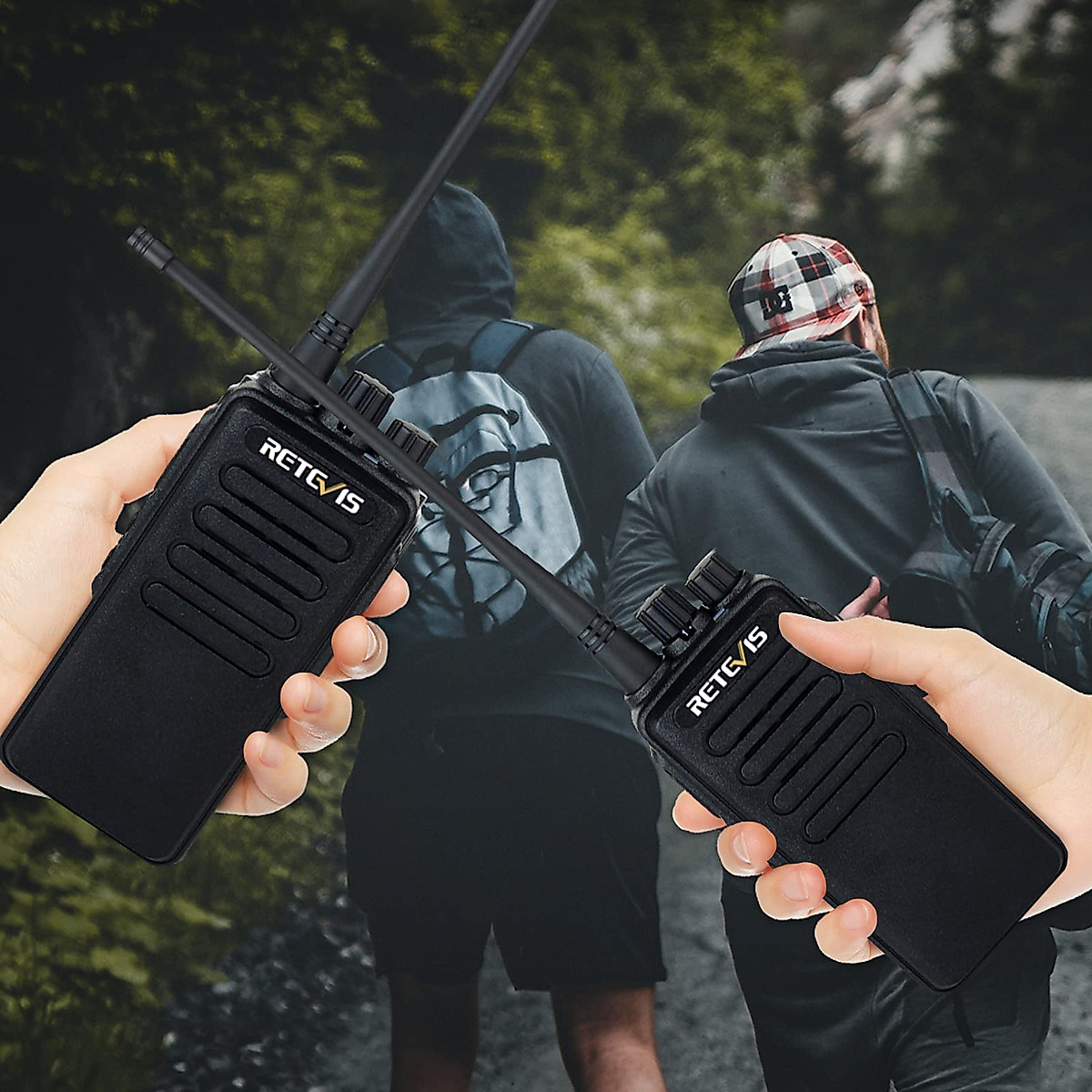 Retevis RT1 Long Range Walkie Talkies,High Power 2 Way Radio with 3000mAh Rechargeable,Emergency Alarm Walkie Talkie for Hunting(2 Pack)