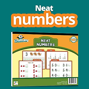 Channie’s Neat Numbers Workbook, Visual Pre K - Kindergarten Math Workbook, Effective Color-Coded Preschool Summer Workbook with 3 Fun & Easy Ways to Learn Basic Math, 80 Pages