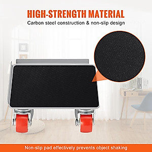 VEVOR Furniture Dolly, Furniture Moving Dollies with 360° PP Swivel Wheels & Carbon Steel Panel, 680 Lbs Capacity Furniture Lift Mover Tool Set for Moving Heavy Furniture Refrigerator Sofa