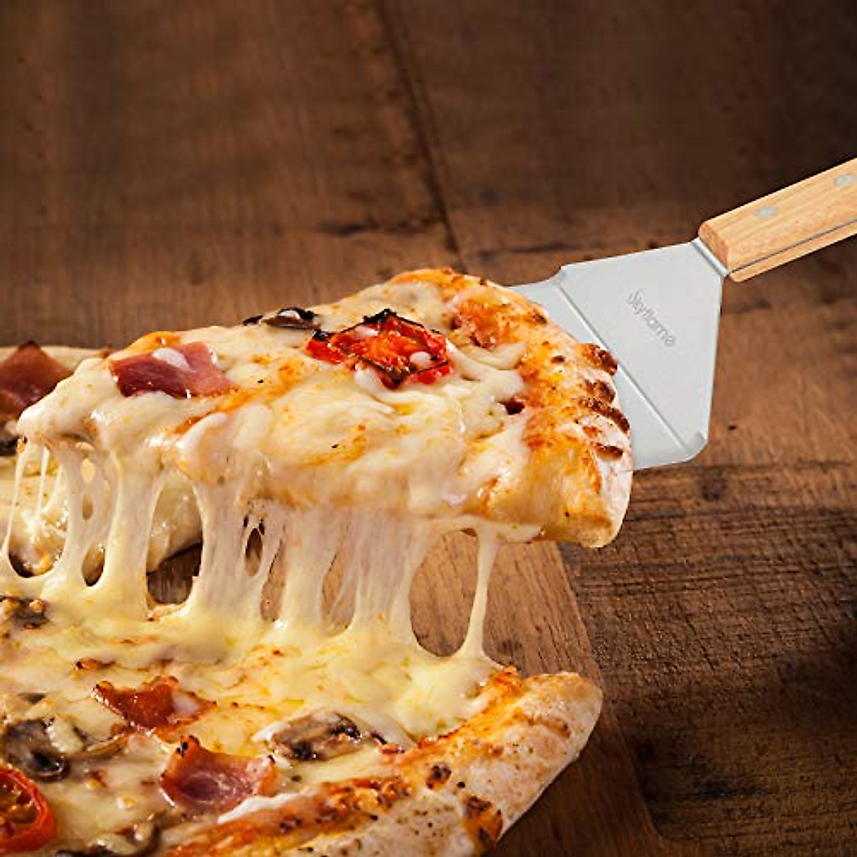 Skyflame Stainless Steel Griddle Spatula - Griddle Accessories 6 x 5 in Hamburger Turner Scraper with Cutting Edge, Great for Pancake Flipper, BBQ Grill and Flat Top Griddle (1)