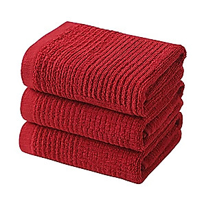 Anyi Dish Towels for Kitchen, Absorbent Cotton Kitchen Towels for Drying Dishes, Terry Tea Towels for Cleaning Set of 3, 16x26 Inches