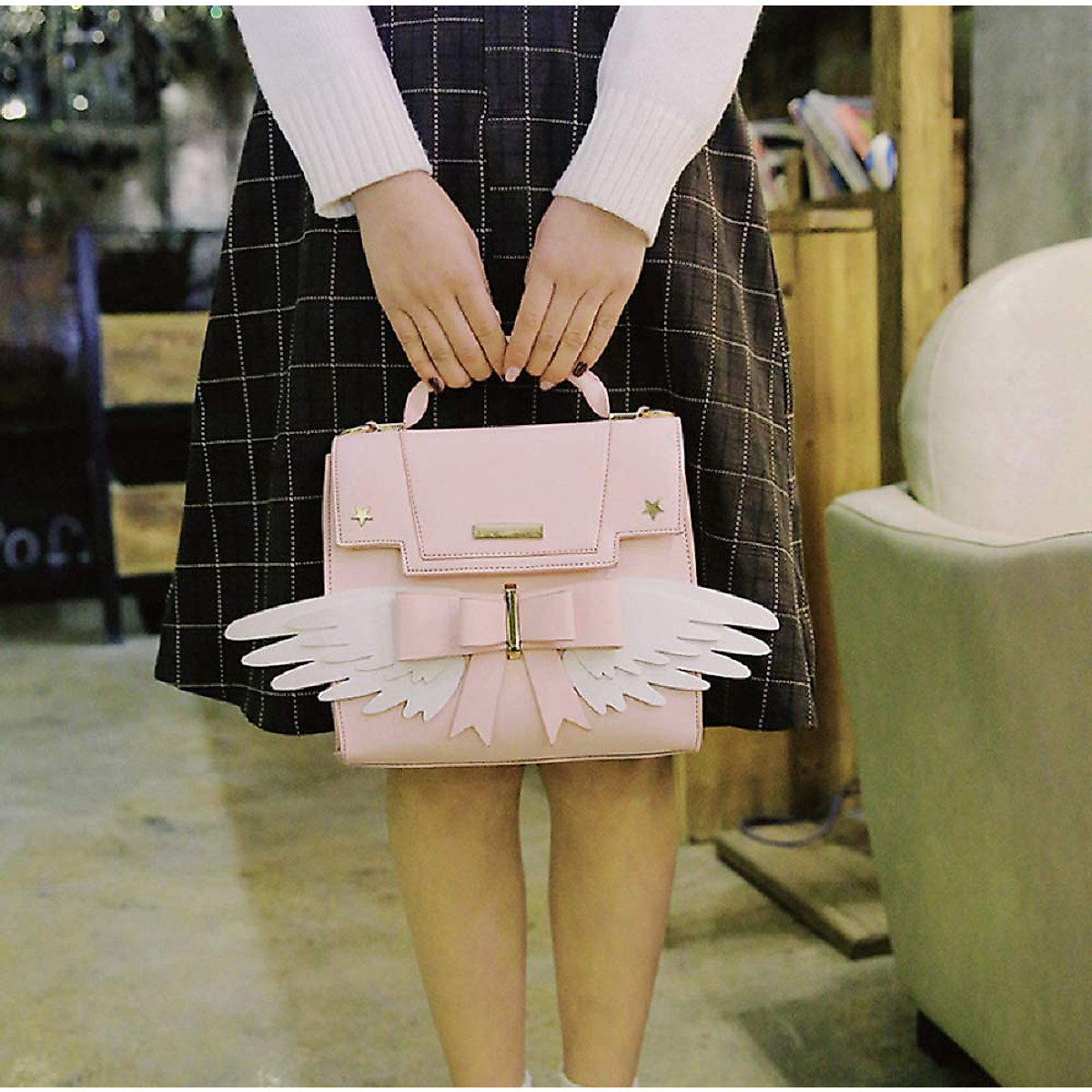 GK-O Card captor Kinomoto Sakura Wings Kawaii Japanese Lolita Girls Shoulder Bag Handbag