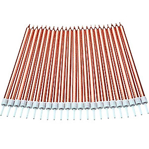 50 Pieces Rose Gold Birthday Candles Long Thin Metallic Birthday Candles Cake Cupcake Candles with Holders for Birthday Wedding Halloween Christmas Party Cake Decorations Supplies()