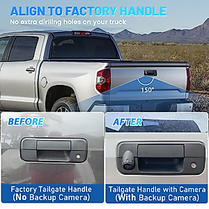 EWAY Tailgate Handle Backup Camera for Toyota Tundra 2007-2013 Reversing Camera Tailgate Liftgate Latch Handle with Rear View Camera Replacement Kit Replaces# 69090-0C051, 690900C051, 81214, TO1915119