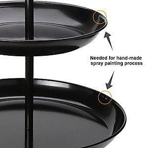 LIFESTIVAL 5 Pcs Black Cake Stands Set Metal Cupcake Holder Round Dessert Display Plate Serving Platter for Party Wedding Brithday Baby Shower Celebration Home Decoration