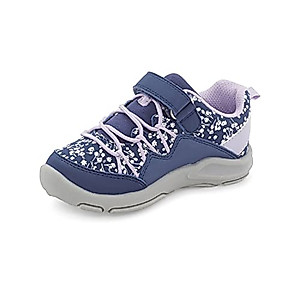 OshKosh B'Gosh Girls Cycla Sneaker, Navy/Lilac, 7 Toddler