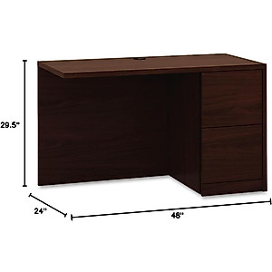HON 105905RNN 10500 Series L Workstation Return, Full-Height Right Ped, 48w x 24d, Mahogany
