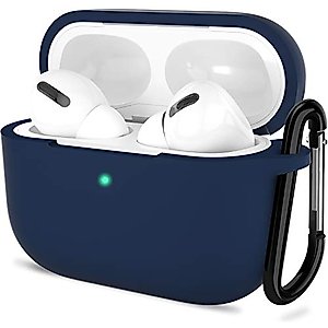 ATUAT AirPods Pro 2nd Generation Case Cover, Protective Silicone Skin Accessories with Keychain for Women Men for Apple AirPods Pro Gen 2(2022), Front LED Visible-Midnight Blue