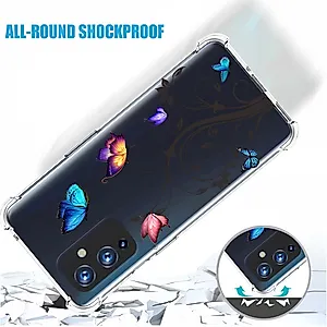 Bohefo Clear Case Compatible with OnePlus 9 5G LE2110 Case for Girls Women, Cute Soft TPU Shockproof Protective Phone Case Cover for OnePlus 9 (Butterfly)