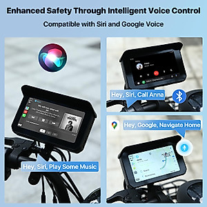 Motorcycle DVR: Wireless Apple Carplay, Android Auto, TPMS, Dual HD 1080P Cameras, GPS, G-Sensor, Siri & Google Voice, 5-Inch IPS Touch Screen, WiFi, Bluetooth, TF Card, Waterproof TTXSCAM MT01
