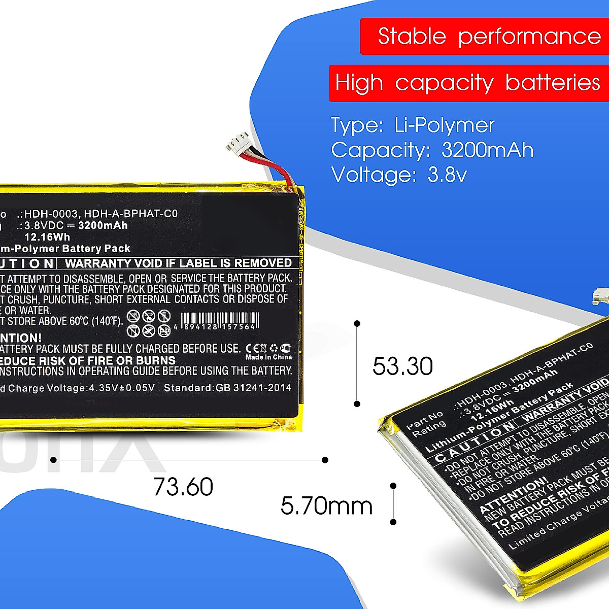 LIONX Battery Replacement for Game Console HDH-001 HDH-002 Switch Lite Switch Lite NS HDH-003 HDH-A-BPHAT-C0 3200mAh / 12.16Wh 3.8v Li-Polymer Black