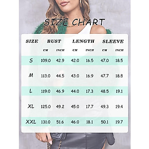 Danedvi Women's Fashion Cropped Faux Fur Jacket Long Sleeve Open Front Cardigan Casual Fluffy Parka Shaggy Short Coat