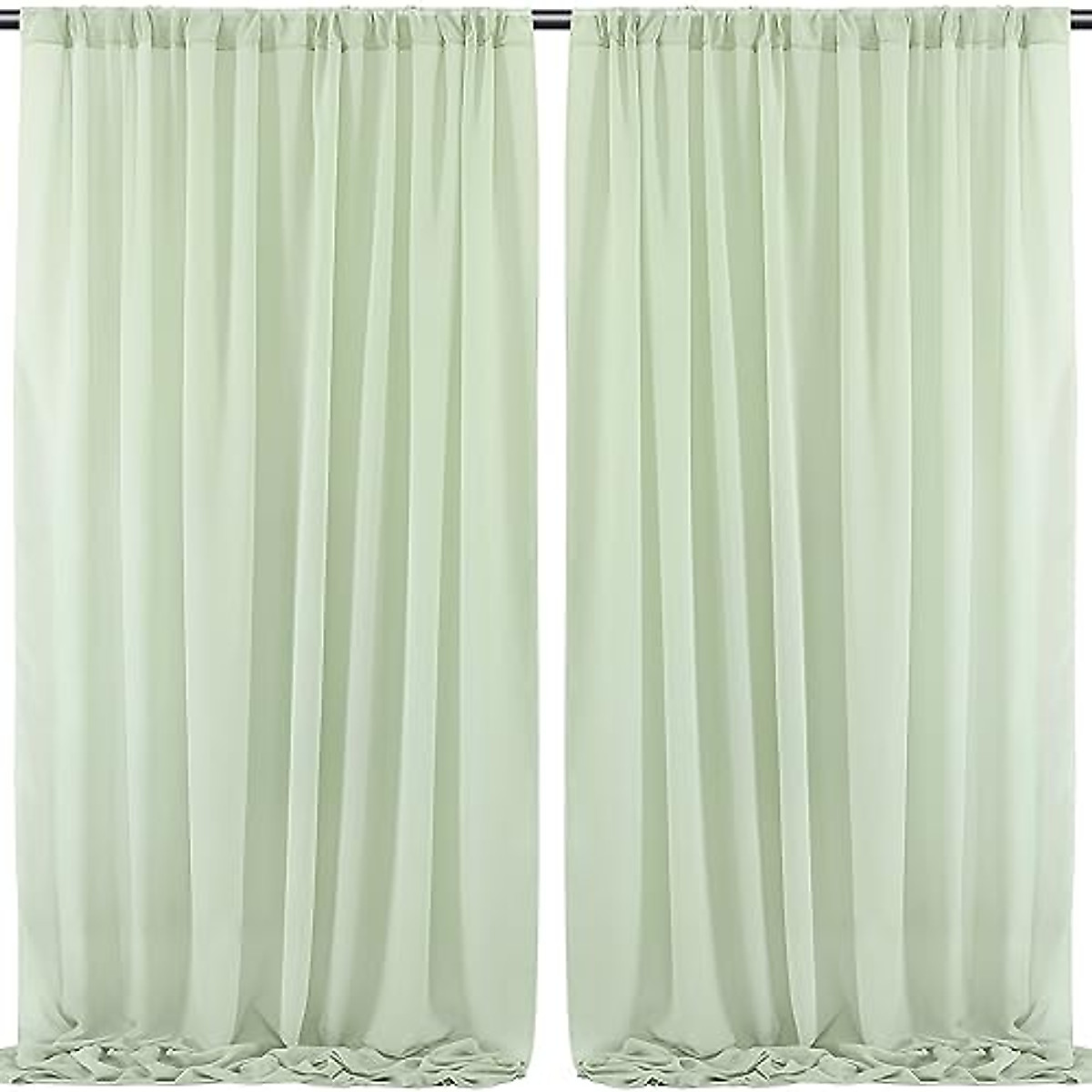 Sage Green Chiffon Sheer Backdrop Curtain for Wedding, Parties, Sage Green Arch Drapes for Backdrop Decoration,Wrinkle-Free 10ft x 10ft