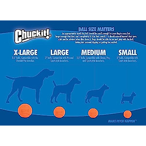 Chuckit! Medium Fetch Ball 2.5", 2 Pack (Colors Vary)