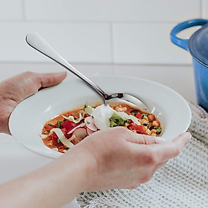 Hiware 12-Piece Dinner Spoons Set, Food Grade Stainless Steel Spoons Silverware for Home, Kitchen or Restaurant - Mirror Polished, Dishwasher Safe, 7.3 Inch