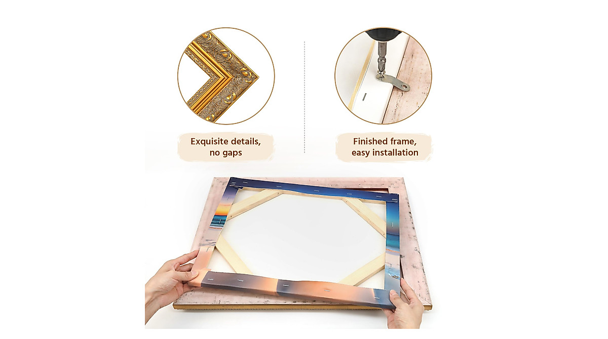 FOLKOR Wood Canvas Frame for 9x12 Oil Paintings Art Prints, Finished ...