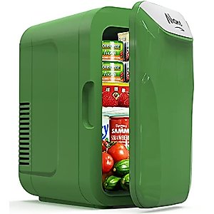 NXONE Mini Fridge,6 Liter/8 Can AC/DC Small Refrigerator,Portable Thermometric Cooler and Warmer Freezer Skincare fridge for Foods,Beverage,Medications, Home,Bedroom,Dorm,Office and Car
