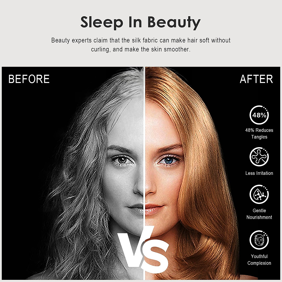 Cobnom® Pure Mulberry Silk Pillowcases Set of 2, King Size Silk Pillow Cases - Grade-6A 19 Momme Soft Smooth Cooling with Zipper, Hair and Skin Friendly (Gray, 20x36 Inch)