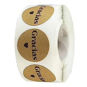 Esquirla Round Paper Spanish Gracias Thank You Stickers Label for Birthday Party
