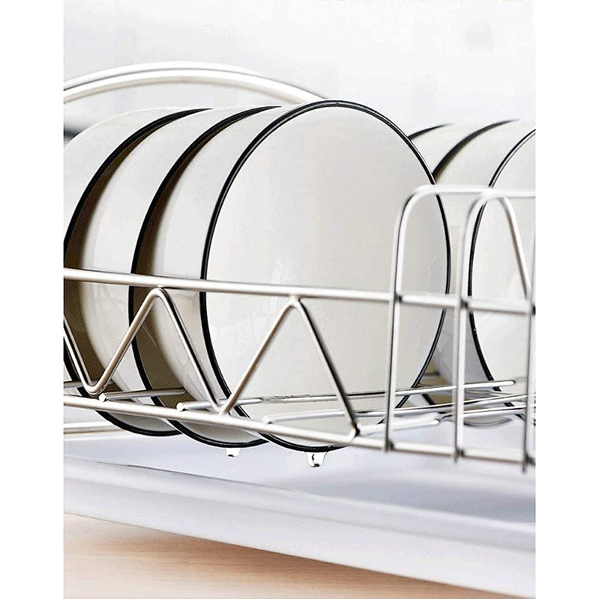 Plate Rack Draining Dish Rack Dish Rack 304 Stainless Steel Dish Rack Removable Cutlery Holders Dishware Dish Chopsticks Cutlery Pan Plate Holder