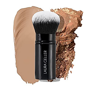 LAURA GELLER NEW YORK Retractable Airbrush Kabuki Brush for All Face Makeup & Foundation for Liquid, Cream and Powder Face Makeup With Aluminum Handle