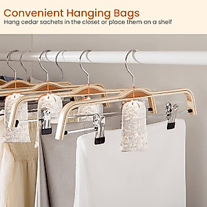 Homode Cedar Balls and Cedar Sachets, Aromatic Cedar Wood Blocks and Shavings Bags for Clothes Shoes Storage, Ideal for Closets and Drawers, 20 Pack