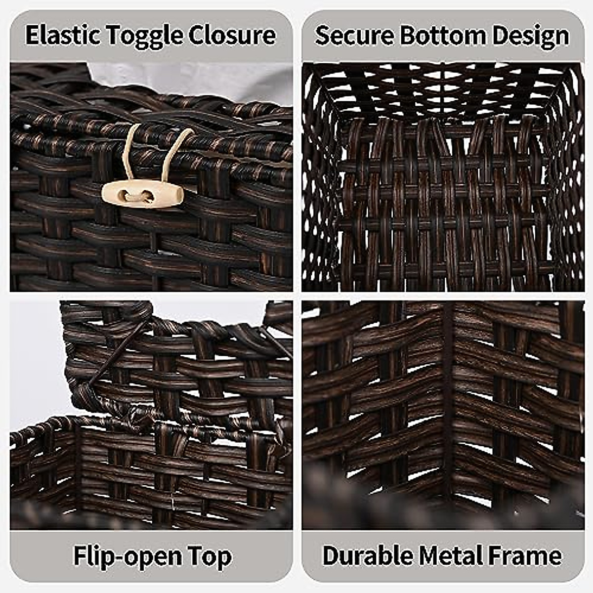 GRANNY SAYS Tissue Box Cover Rectangular, Tissue Box Holder, Waterproof Tissue Holders for Bathroom, Tissue Cover Box with Bottom, Decorative Facial Tissues Cube Box, Brown