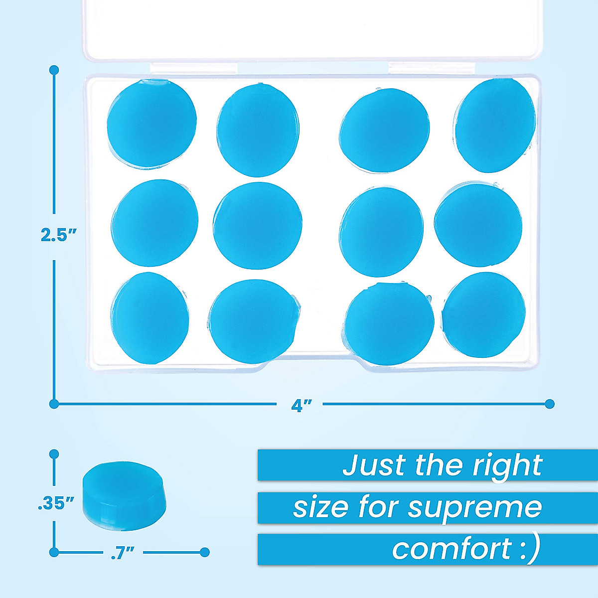 12 Pairs Soft Moldable Silicone Ear Plugs In 2 Convenient Travel Storage Boxes for Sleeping Swimming Snoring Music Concerts Construction Noise Cancelling Reduction Hearing Protection Earplugs 27dB