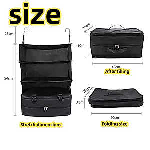 Jaugufiy Hanging Closet Storage Bag Multi-layer Hanging Travel Shelves Suitcase Foldable Hanging Packing Cubes Suitcase Storage Bag for Travel for Wardrobe
