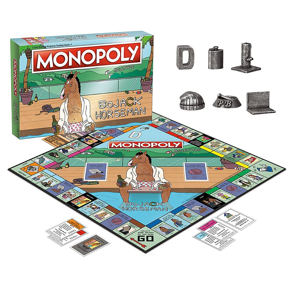 Monopoly BoJack Horseman Board Game | Recruit Your Favorite BoJack Horseman Characters in This Version of Monopoly | Based on The BoJack Horseman Netflix Show | Custom Tokens, Money and Game Board