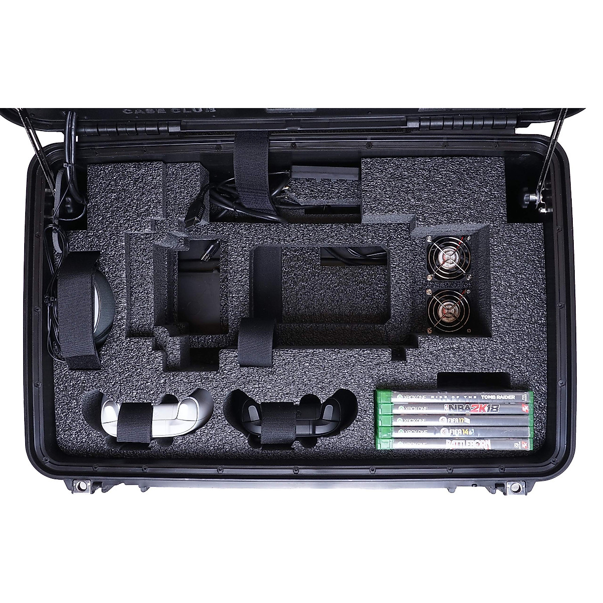 Case Club Pro Gaming Station to Fit Xbox Series X or S Console. Comes with Built-in 24" 1080p Monitor, Cooling Fans. Fits Console, Controllers, & Games, which are NOT Included 1MS / 144 Hertz